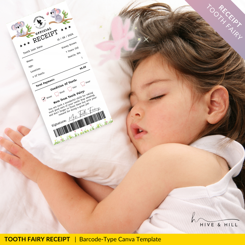 PERSONALIZED Australian Koala Bear Tooth Fairy Receipt for Kids ...